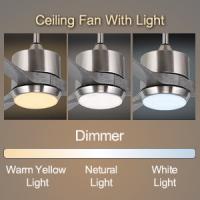 China Quiet DC Motor Ceiling Fan with Smart APP Control 3-Color Dimmable LED Light and 6 Speed Choice for sale