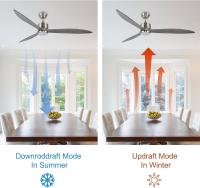 China Quiet DC Motor Ceiling Fan with Smart APP Control 3-Color Dimmable LED Light and 6 Speed Choice for sale