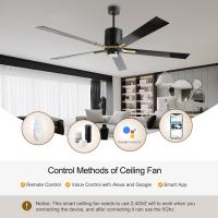 China White DC Motor Quiet Blade Ceiling Fan Light 72 Inches With 3 Color Changing Speeds for sale