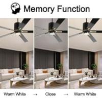 China White DC Motor Quiet Blade Ceiling Fan Light 72 Inches With 3 Color Changing Speeds for sale