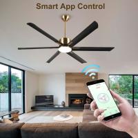 China 72 Inch Modern Smart Ceiling Fan with Light in White ABS for sale