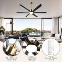 China 72 Inch Modern Smart Ceiling Fan with Light in White ABS for sale