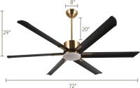 China 72 Inch Modern Smart Ceiling Fan with Light in White ABS for sale