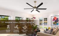 China 72 Inch Modern Smart Ceiling Fan with Light in White ABS for sale