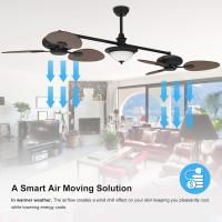 China Modern 86 Inch Smart Ceiling Fan with Light Kit and 3-Speed DC Motor for sale