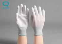 China Carbon Fiber ESD PU Palm Fit Gloves For Clean Room for sale