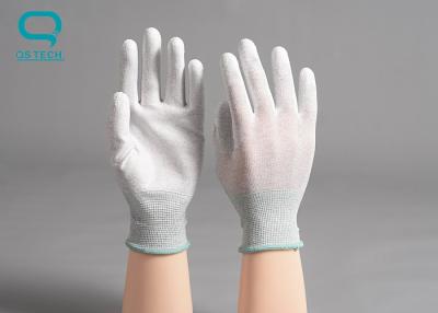 China Carbon Fiber ESD PU Palm Fit Gloves For Clean Room for sale