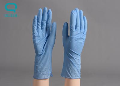 China Non Slip Clean Room Blue Disposable Nitrile Gloves Dust Proof for sale