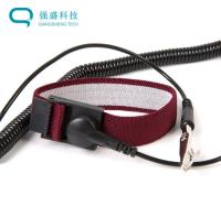 China Rose Red ESD Wrist Strap Used For Grounding The ESD Clean Room for sale