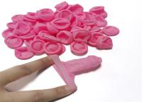China ESD Natural Rubber Finger Cots Pink Beige Black Non Slip for sale