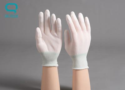 China Carbon Fiber ESD PU Palm Fit Gloves For Clean Room for sale