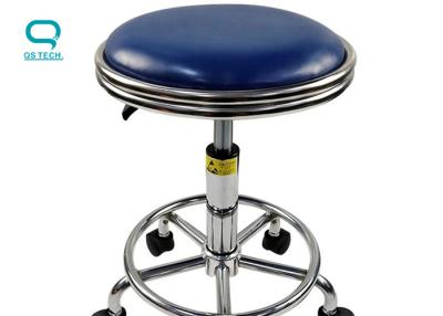 China Blue PU Leather Adjustable Rotary Clean Room Chair for sale