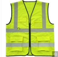China Reflective Safety Vest with PVC Strip and Zipper for sale