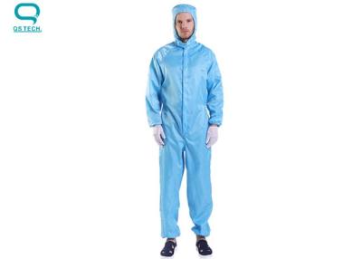 China Grid Clean Room ESD Anti Static Coverall Hooded Onesies Clothing for sale