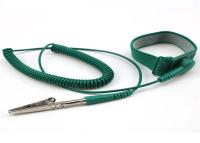 China PU Green Anti Static Wrist Strap Grounding Conductive Wire Electronics Factory for sale