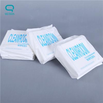 China 56G/M2 55% Cellulose 45% Non Woven Polyester Clean Room Wiper Cleanroom Wipes 9x9 for sale