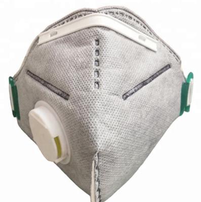 China Grey Carbon Dust Mask , 2 Ply Face Mask With Adjustable Metal Nose Band for sale