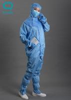 China 2.5mm Grid Clean Room Antistatic ESD Coverall Hooded Onesies Clothing for sale