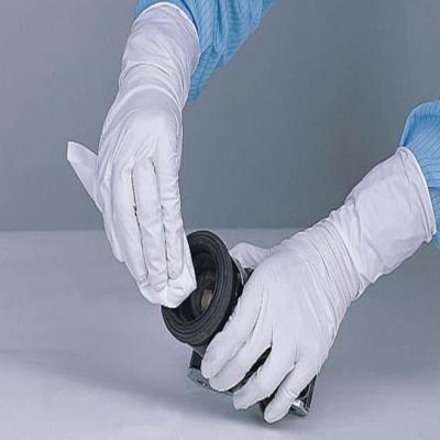 China Cleanroom Waterproof  Gloves  ESD white Nitrile Exam Gloves for sale