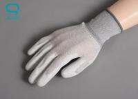 China Anti Static Carbon Fiber 20cm 24cm PU Palm Coated Gloves For Clean Room for sale