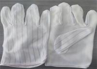 China PU Palm Dot Plastic Stripe Esd Safe Gloves Polyester For Clean Room for sale