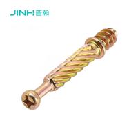 China Cold Rolled Steel Minifix Cam Bolt Cam Lock Fastener 40mm Length Knurled For Cabinets​ for sale