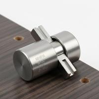 China Flat Key Minifix Cam Lock made of SPCC Cold Rolled Steel and Zinc Alloy ensuring strong locking performance in furniture assembly processes for sale