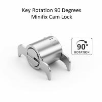 China Key Rotation 90 Degrees Minifix Cam Lock Diameter 12mm SPCC Cold Rolled Steel Material Grade Secure Furniture Fastening for sale