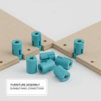 China Cyan Blue Nylon Minifix Connecting Bolts for 15MM Plus Panels Offering Furniture Assembly and Durable Panel Connections for sale