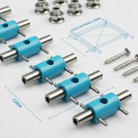 China Steel Minifix Connecting Bolts offering Hole Distance 33mm and Cyan Blue Nylon Component Colors optimized for Furniture Frame Connections for sale