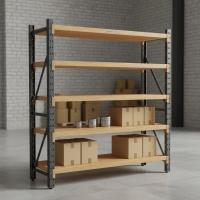 China Wooden Shelves Suitable Free Standing Metal Shelves 20mm Length Heavy Duty Steel Shelving Systems for Industrial Storage for sale