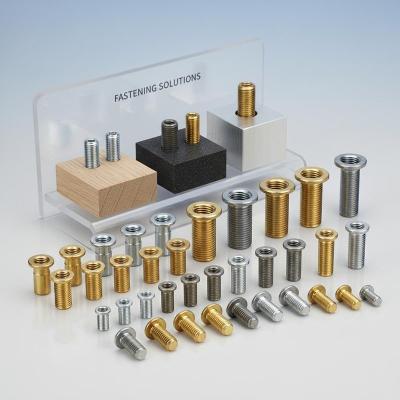 China Head Threaded Insert Nuts Length 10mm To 50mm Compatible Wood Plastic Metal Fastening Solutions For Various Applications for sale