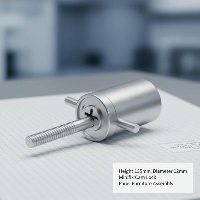 China Height 135mm Minifix Cam Lock Diameter 12mm Essential Part Panel Furniture Manufacturing Assembly Systems for sale