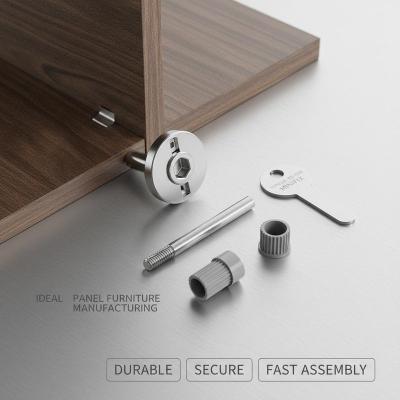 China Torque Up To 12N Minifix Cam Lock Flat Key Ideal Panel Furniture Manufacturing Durable Secure Fast Assembly for sale