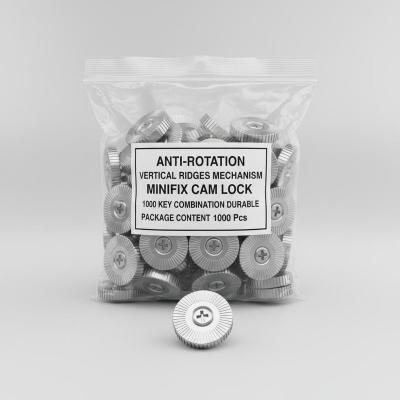 China Anti rotation Vertical Ridges Friction Mechanism Minifix Cam Lock 1 X Cam Lock Package Content 1000 Key Combination Durable for sale
