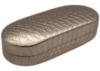 China Iron Leather Metal Glasses Case Hard Shell 172x75x55mm Protective Eyewear Storage for sale
