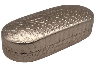 China Iron Leather Metal Glasses Case Hard Shell 172x75x55mm Protective Eyewear Storage for sale