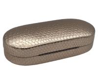 China Iron Leather Metal Glasses Case Hard Shell 172x75x55mm Protective Eyewear Storage for sale
