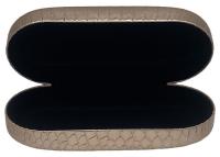 China Iron Leather Metal Glasses Case Hard Shell 172x75x55mm Protective Eyewear Storage for sale