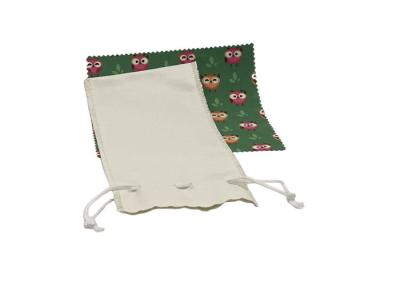China 190x100mm Double Drawstring Eyeglass Pouch Eco Friendly PU Leather Sunglass Case for sale
