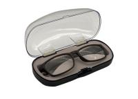 China Transparent Top Black Base Plastic Sunglasses Case 160x70x68mm Injection Molded for sale