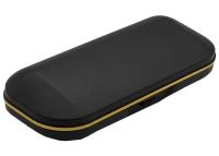 China Gold Stripe 150mm Plastic Glasses Case Custom Logo Eyeglasses Case for sale