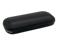 China Gold Stripe 150mm Plastic Glasses Case Custom Logo Eyeglasses Case for sale