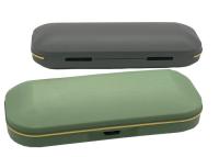 China Gold Stripe 150mm Plastic Glasses Case Custom Logo Eyeglasses Case for sale