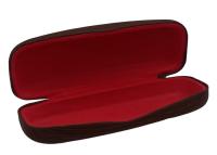 China Dark Brown Metal Glasses Case , Clamshell Glasses Case For Kids for sale