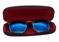 China Dark Brown Metal Glasses Case , Clamshell Glasses Case For Kids for sale