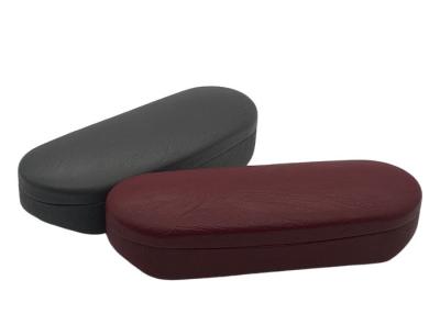 China Red Metal Clamshell Eyeglass Case 162x61x38mm Custom Logo Durable Optical Glasses Case for sale