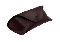 China Rust Red Personalised Leather Glasses Case , Leather Sunglasses Pouch for sale