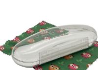 China Plastic Clip On Hard Clear Sunglasses Case 153x57x34mm Custom Logo for sale