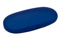 China Custom Logo Blue Plastic Eyeglass Case 165x65x43mm for Optical Glasses Packing for sale